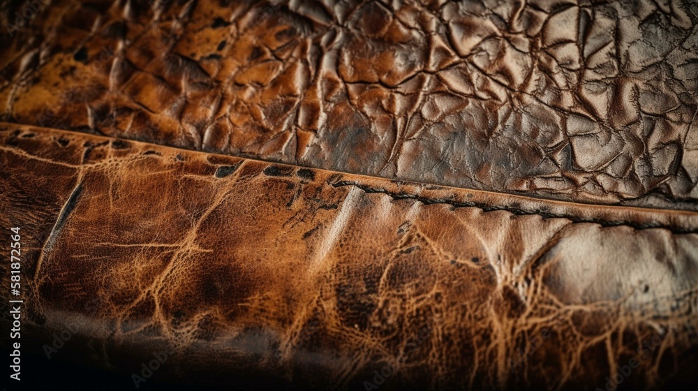 Rough and worn-out leather texture with scratches Generative AI Stock ...