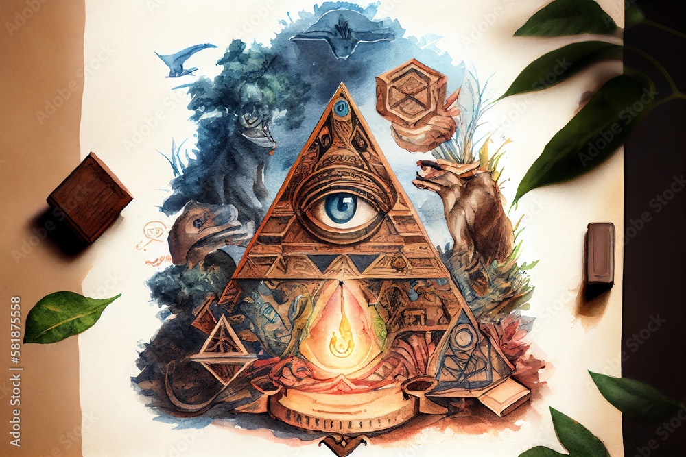 Watercolor Illustration of a Illustration Of History And Secrets Of ...