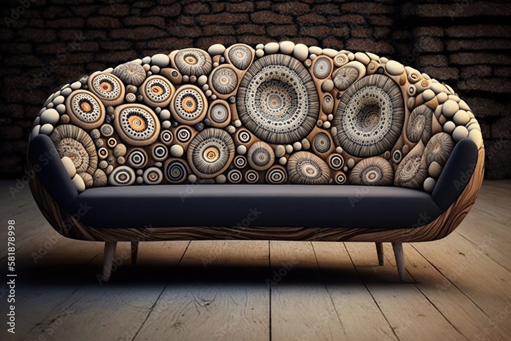 Sofa with a unique texture or pattern inspired by natural elements such ...