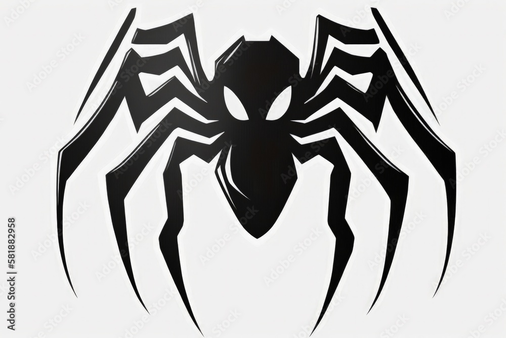 Spider illustration, logo, icon, white background. Generative AI Stock ...