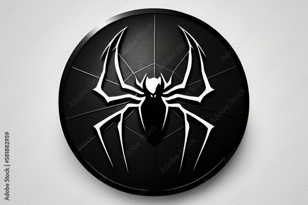 Spider illustration, logo, icon, white background. Generative AI Stock ...