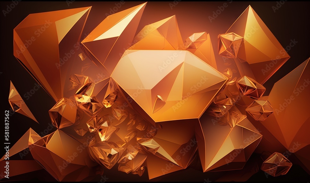 an abstract orange background with a lot of smaller orange objects in ...
