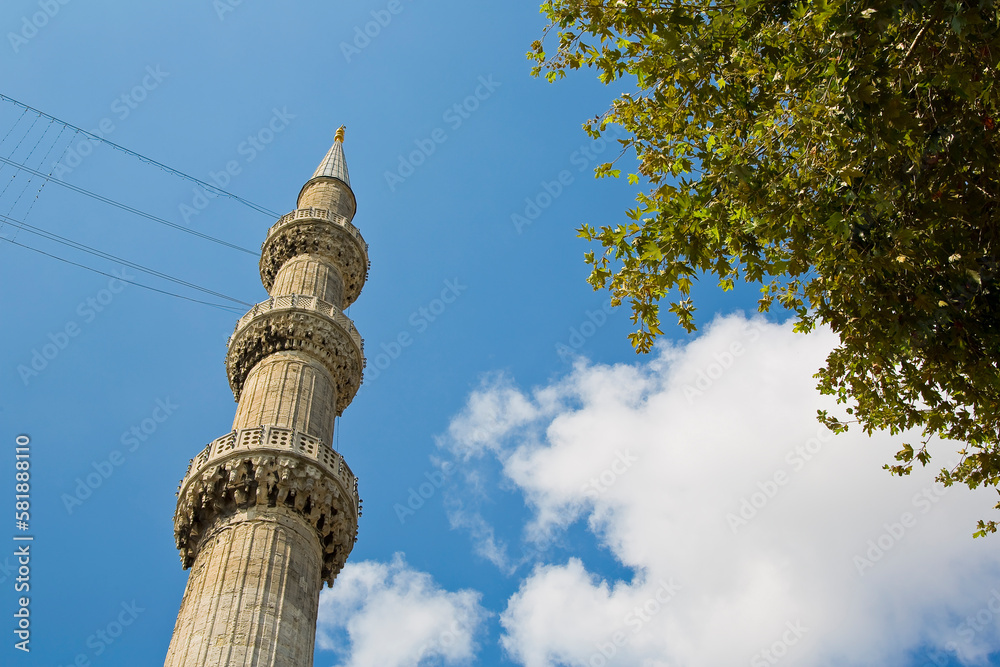 Minarets of the Blue Mosque, an historical mosque in Istanbul (Istanbul ...