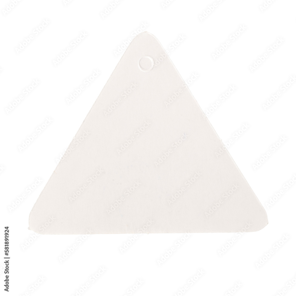 White cardboard triangular label. Isolated png with transparency Stock ...