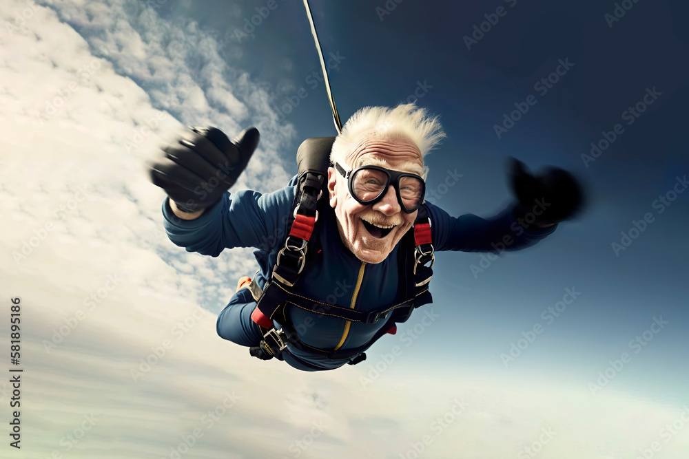 AI illustration of a grandpa showing courage and having fun by ...