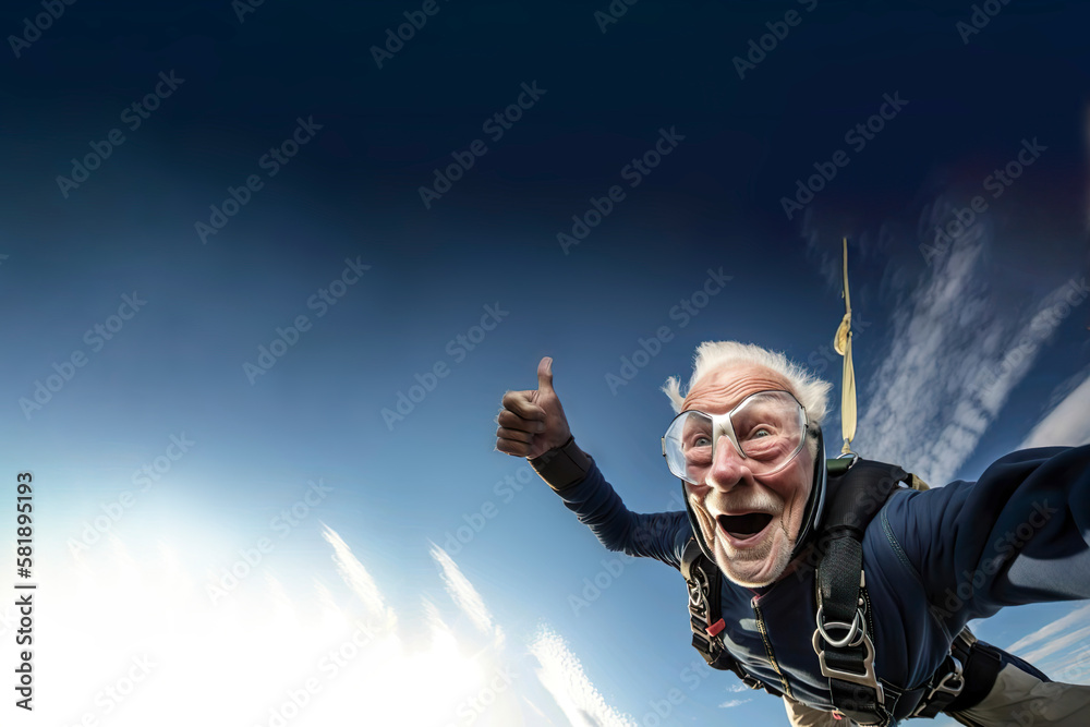 AI illustration of an older man gaining new experiences Stock ...