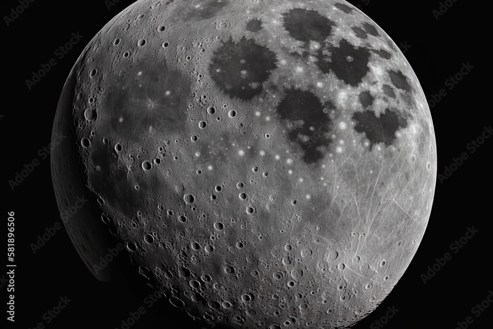 Moon at its full phase, with its craters in sharp focus. Generative AI ...