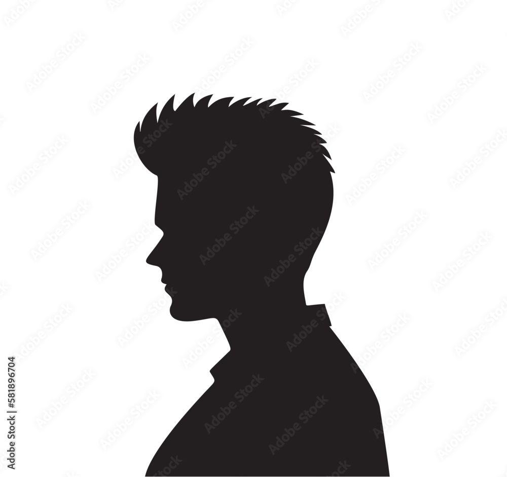 Man silhouette face to face vector silhouette vector logo in black ...