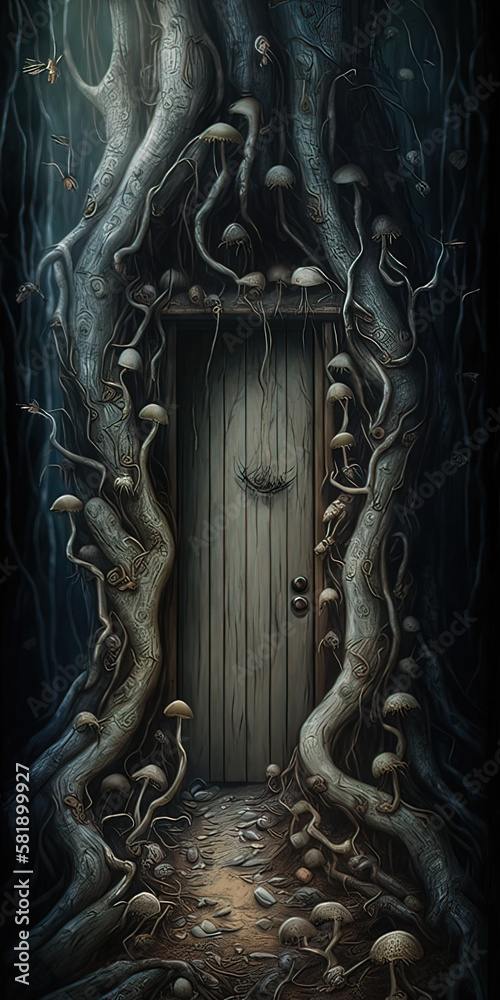 Forest Sprites mysterious door in the tree forest nymphs ancient ...