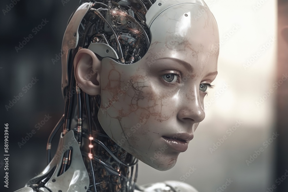 AI becomes alive, AI vs human, AI takes power, created with Generative ...