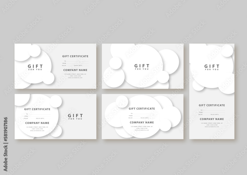 Abstract gift voucher card template. concept cover. Modern set discount ...