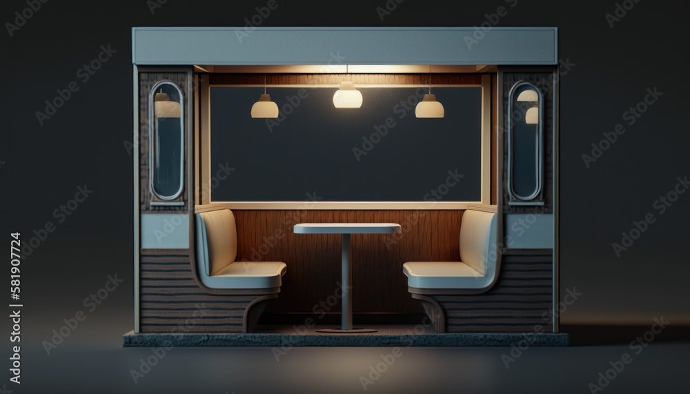 Design layout of two seats with a table between them Stock Illustration ...