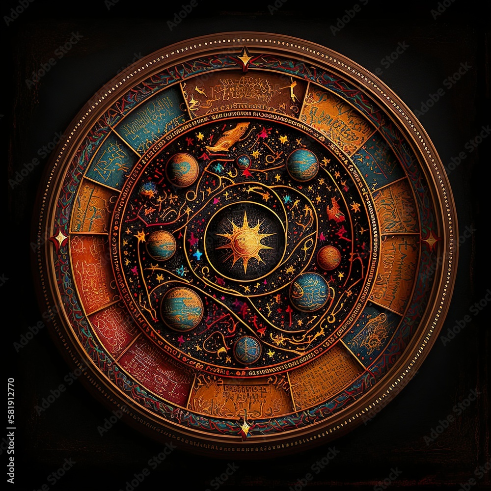 Ancient Skies A Colorful Embroidery Map with Celestial Marginalia and ...