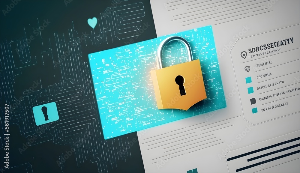 Wallpaper Illustration and background of cyber security data protection ...