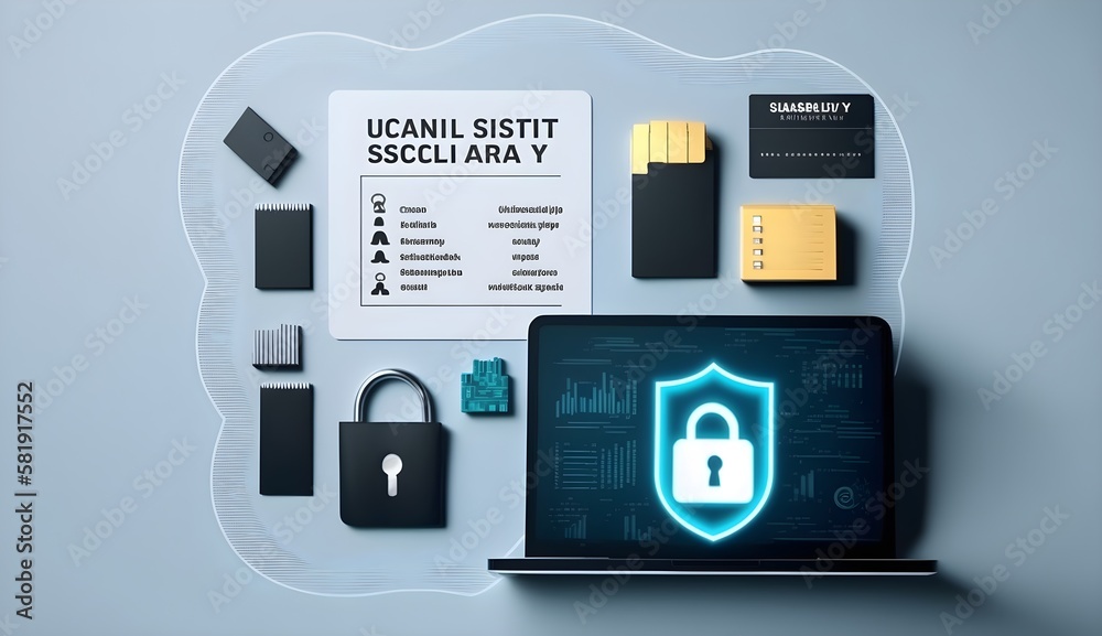 Wallpaper Illustration and background of cyber security data protection ...