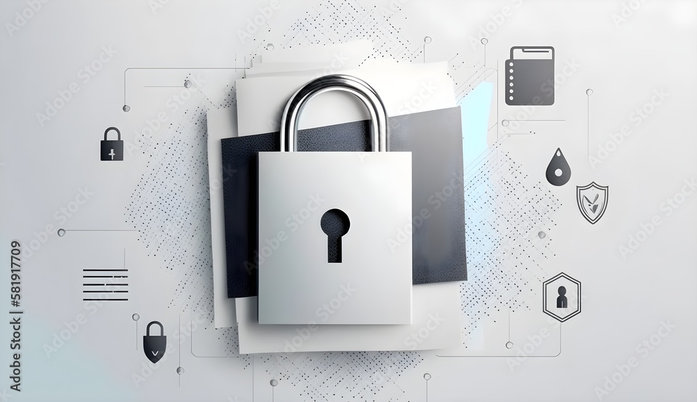 Wallpaper Illustration and background of cyber security data protection ...