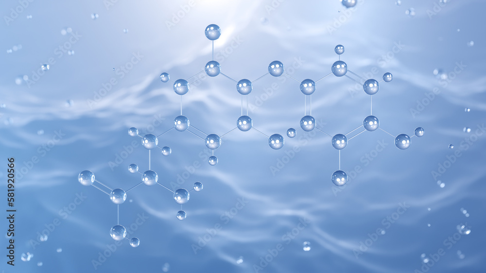 triiodothyronine molecular structure, 3d model molecule, thyroid ...