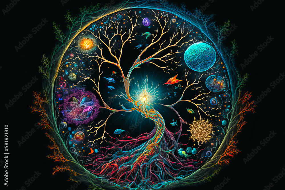 An image of vivid and airy colors portrays the interconnectedness ...