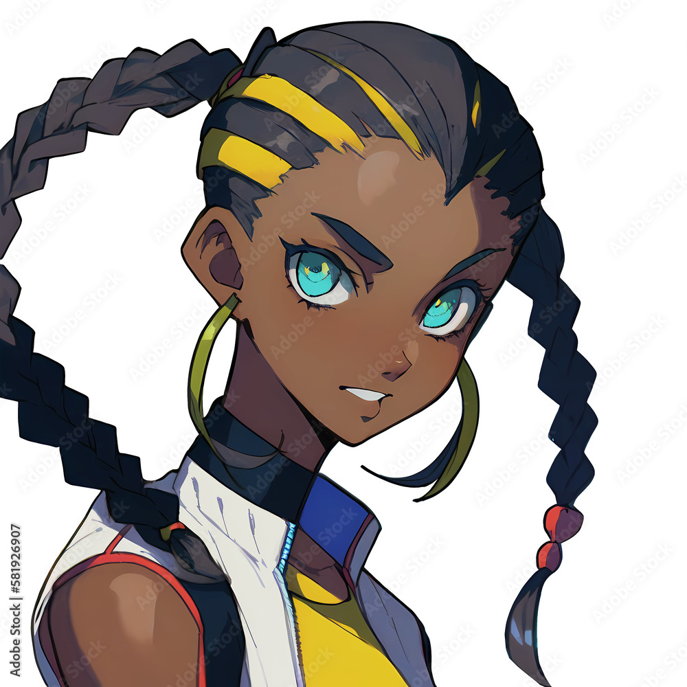 Young african american anime girl avatar. Streamer girl, women avatar ...