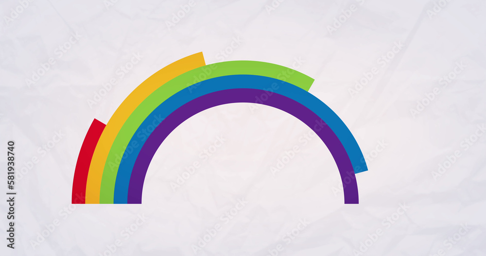 ภาพประกอบสต็อก Image of colourful lines of rainbow on white background ...