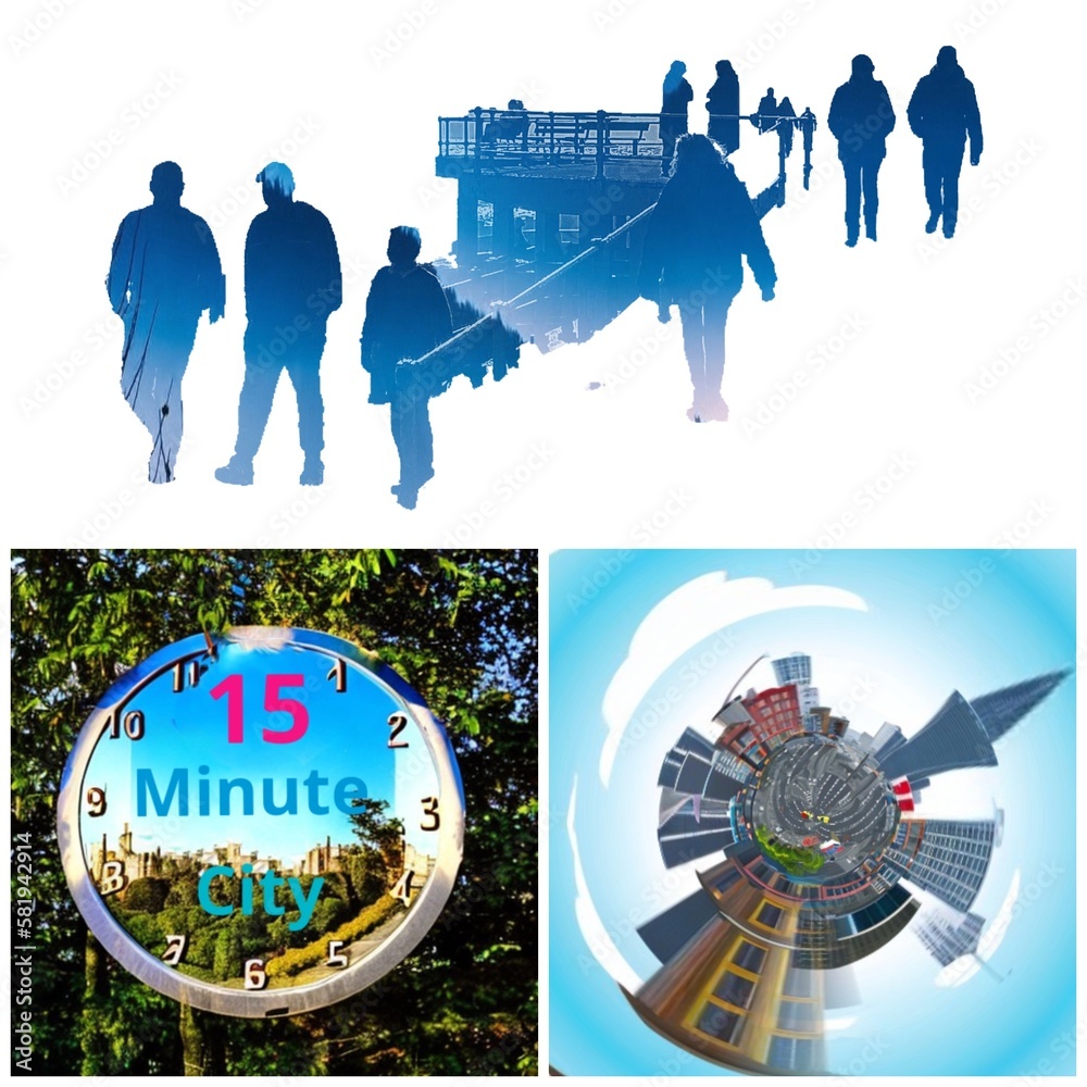 15 minute city concepts, walking city town planning idea, limiting car ...