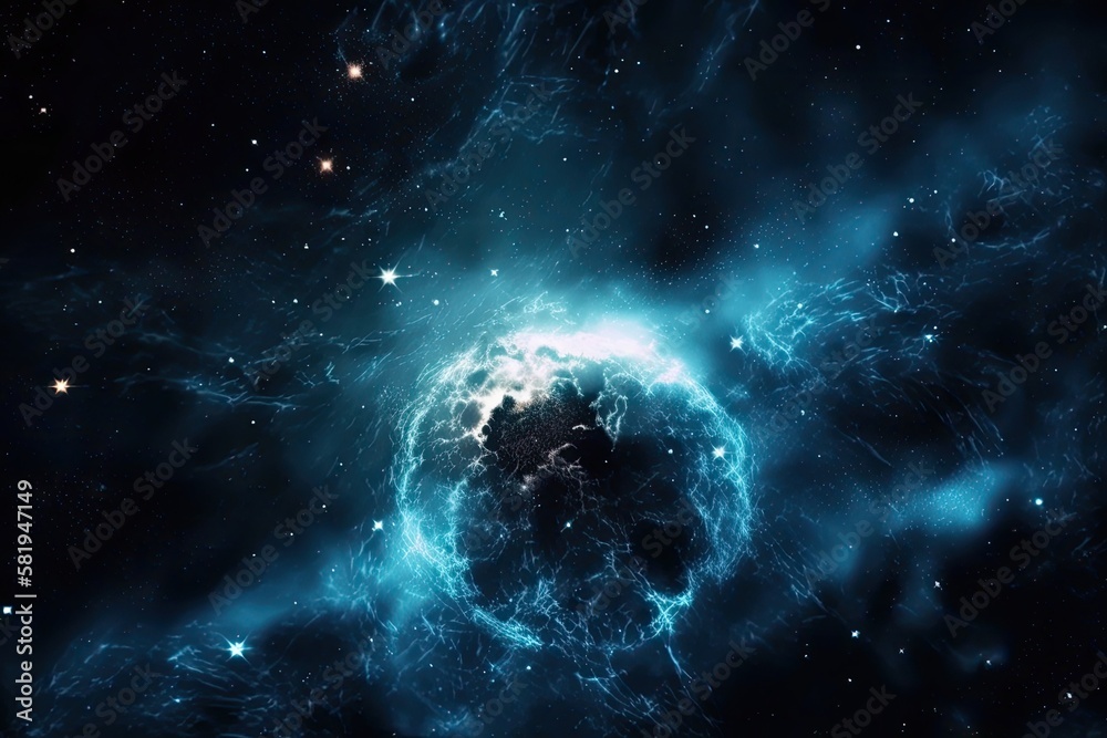 Starlight nebula in galaxy at universe, motion of sparkling, shiny blue ...