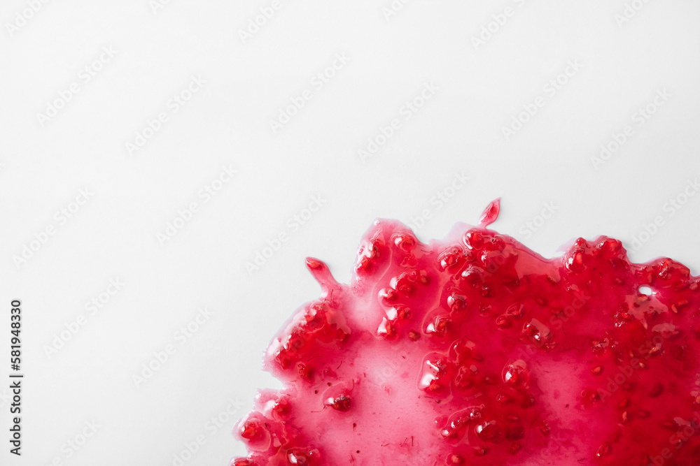 Raspberry jam on white background. Berry confiture and concept of sweet ...