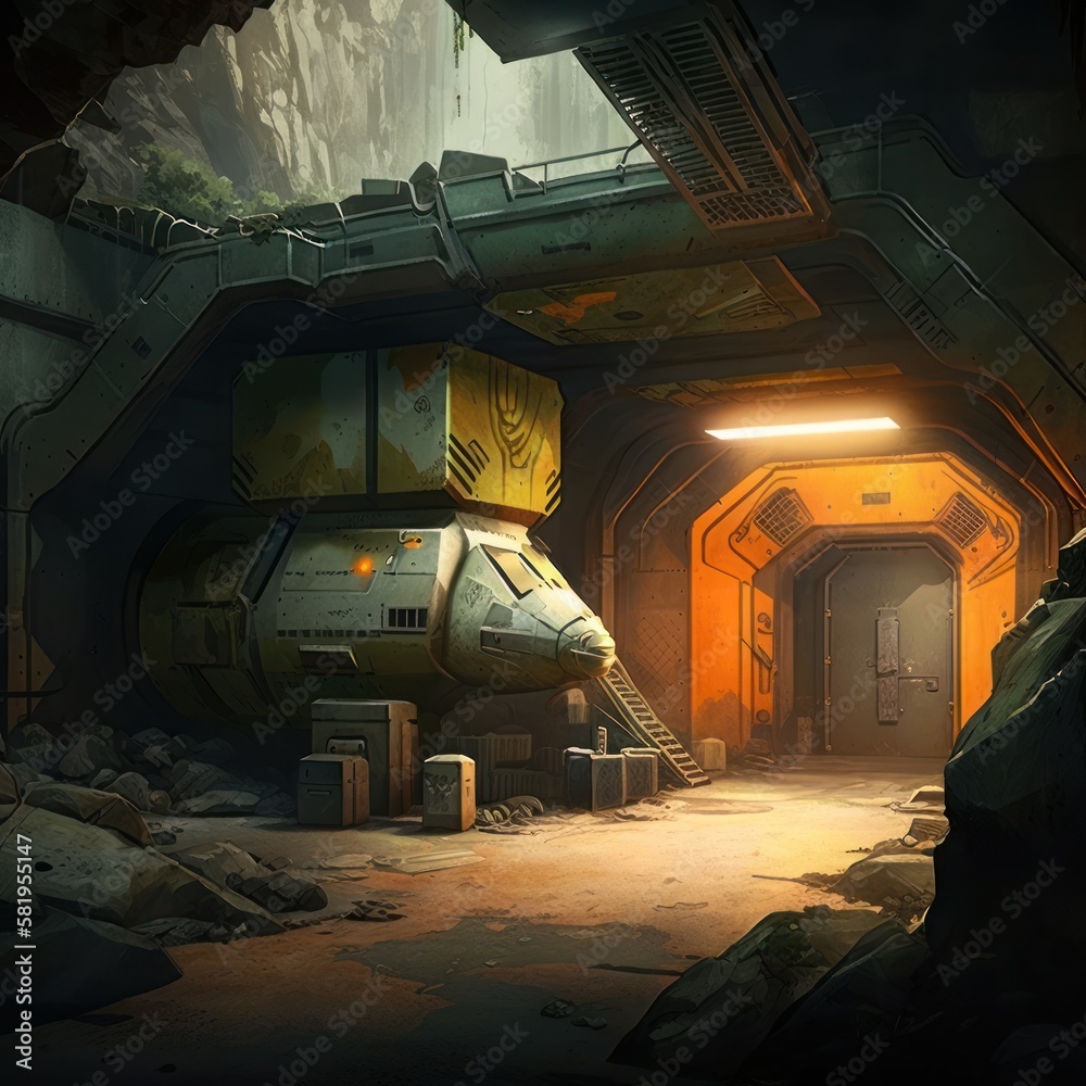 Underground Military Base Game Art Stock Illustration | Adobe Stock