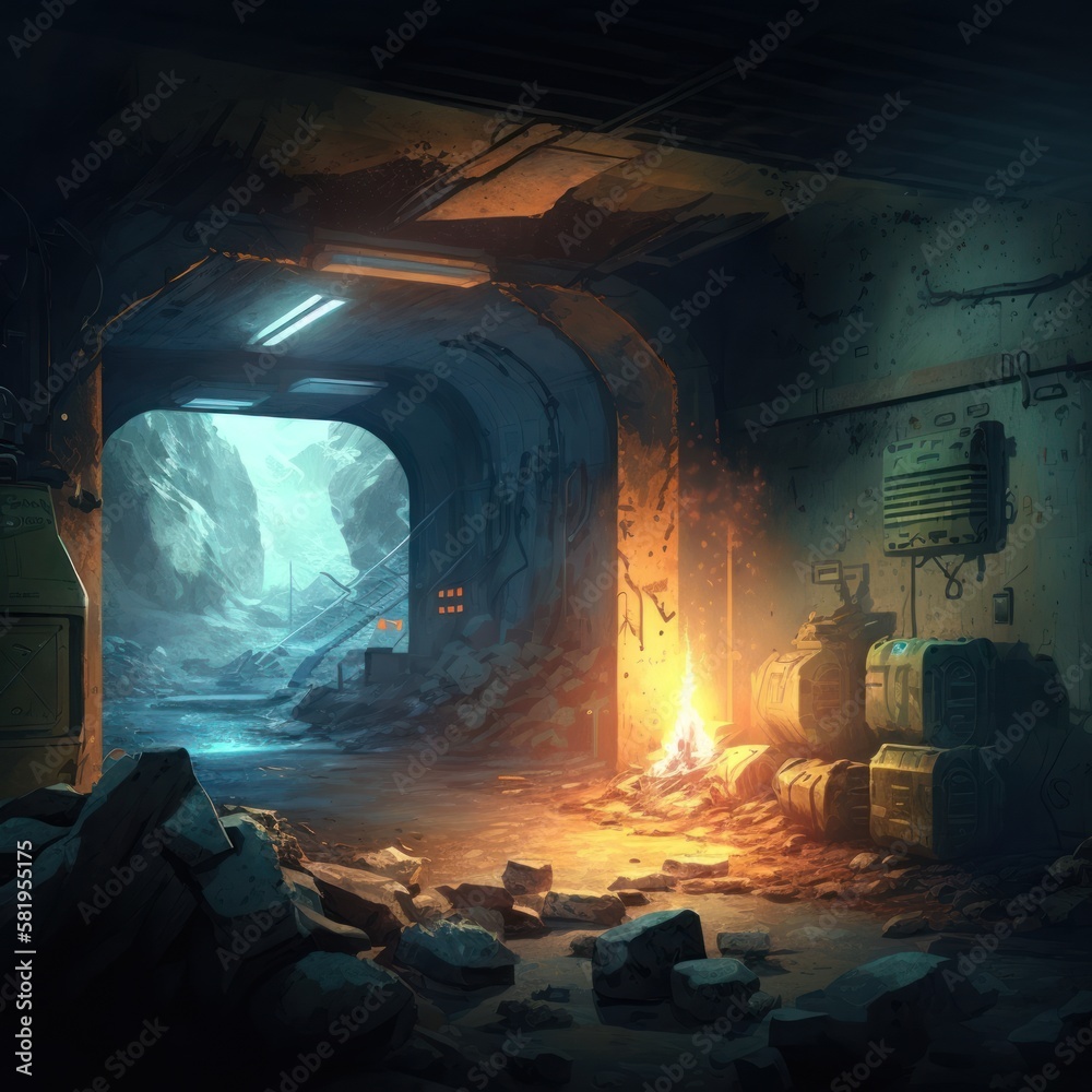 Underground Military Base Game Art Stock Illustration | Adobe Stock