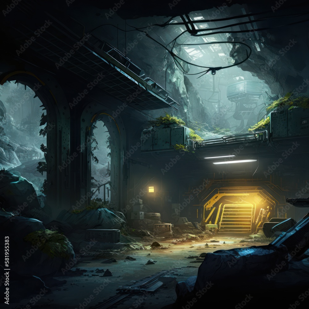 Underground Military Base Game Art Stock Illustration | Adobe Stock