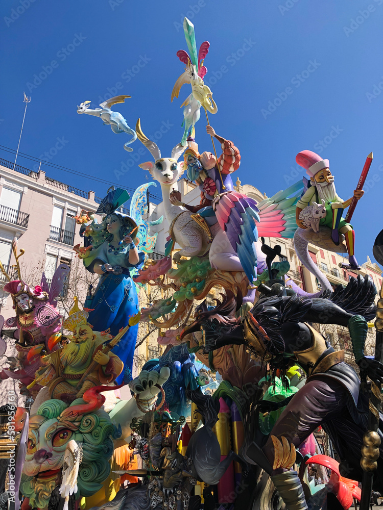 Valencia, Spain, March 15, 2023. Las Fallas de Valencia, Falla ...