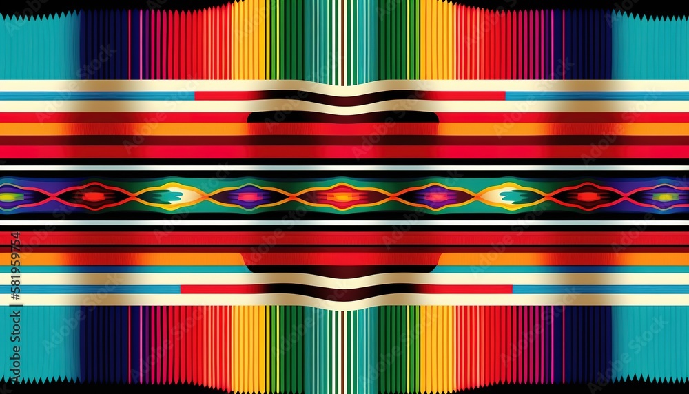 Colorful seamless Mexican style fabric pattern. Generative AI ...