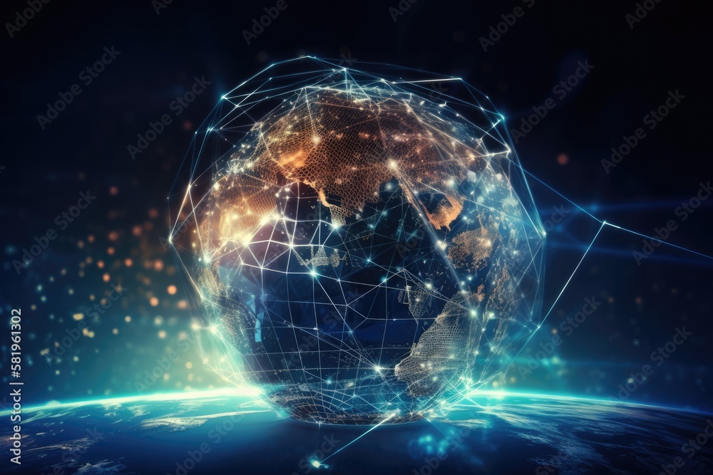 Global network modern creative telecommunications and internet ...