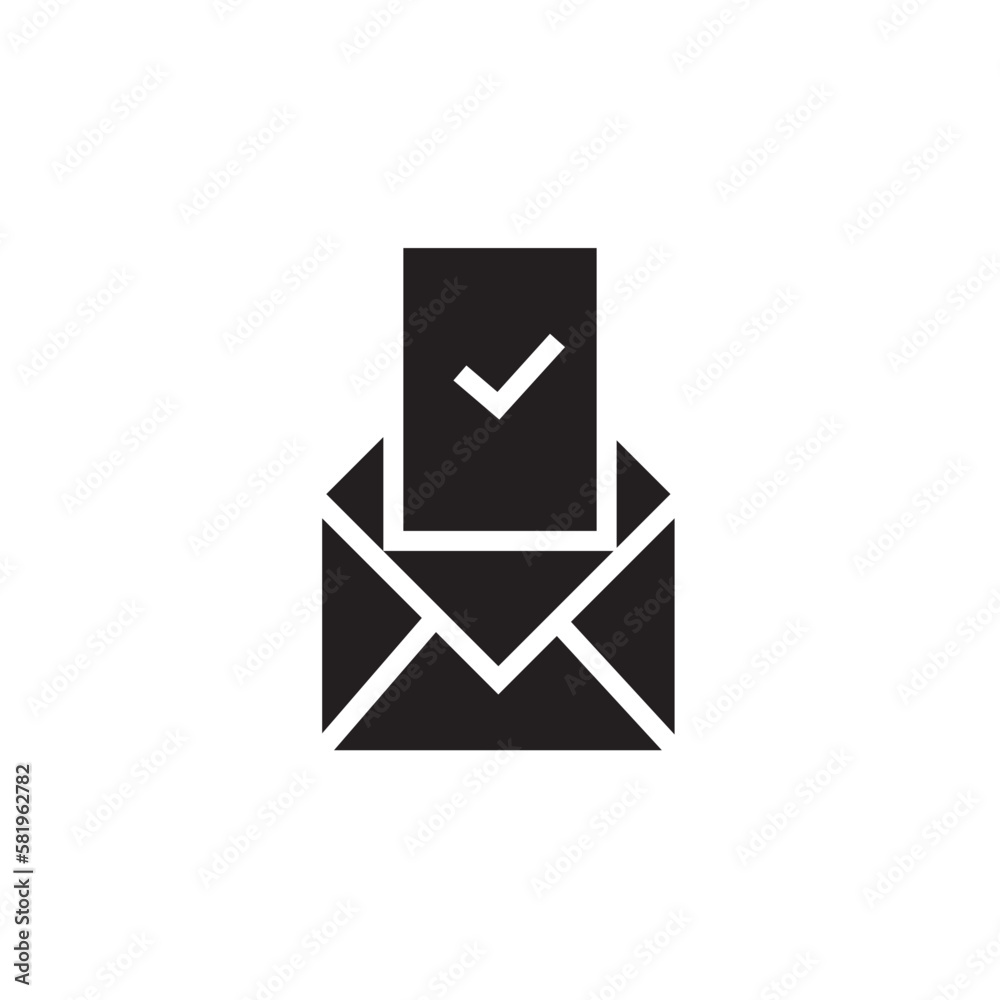 Confirmation Letter Email Icon Stock Vector | Adobe Stock