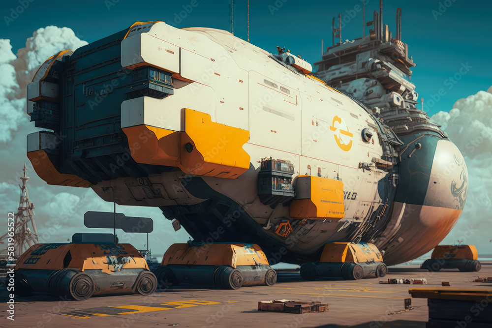 Space Cargo Ship Concept Art