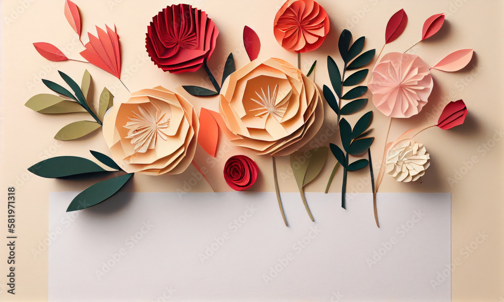 Love lies bleeding flower made of paper craft, Generative AI Stock ...