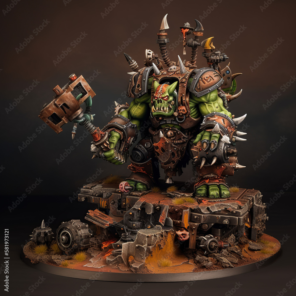 orc, chaos, waha, warrior, 40K, war, hammer, statue, asia, temple ...