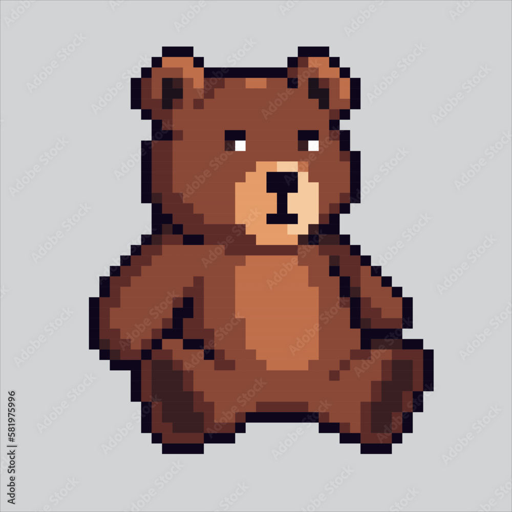 Pixel Art Illustration Teddy Bear Pixelated Teddy Bear Cute Teddy Bear Doll Pixelated For The