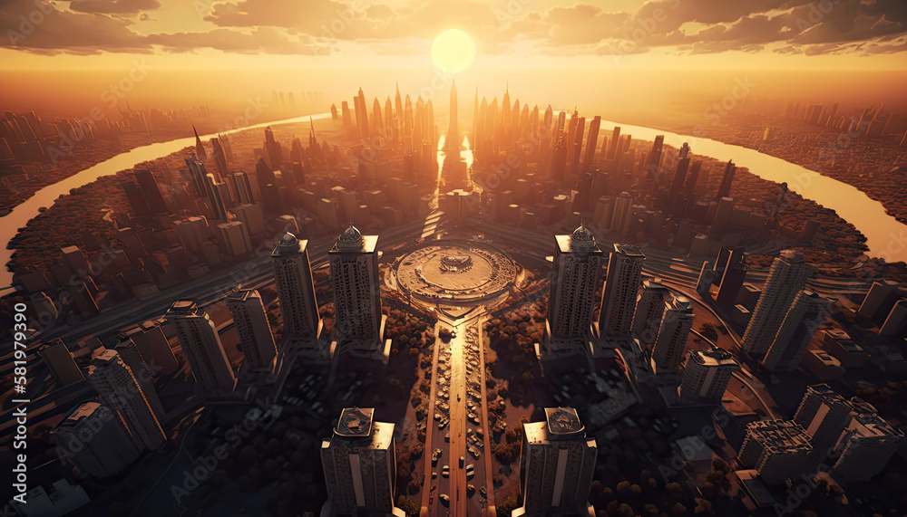 Mega capital city futuristic Sci-fi town background, sci-fi landscape ...