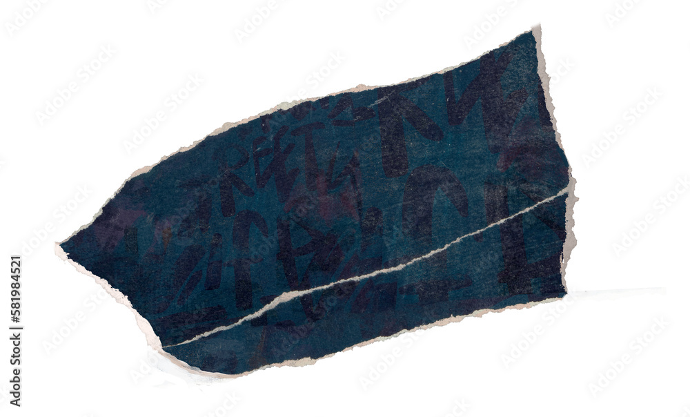 Torn paper with graffiti illustrations and pieces of torn comic book ...