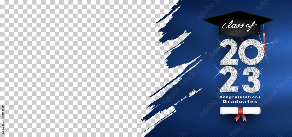 Class of 2023 Vector text for graduation silver design, congratulation ...
