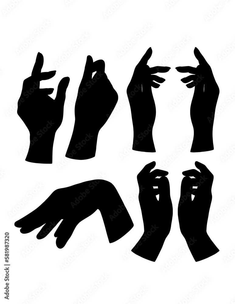 hand sign and symbol black silhouette Stock Vector | Adobe Stock