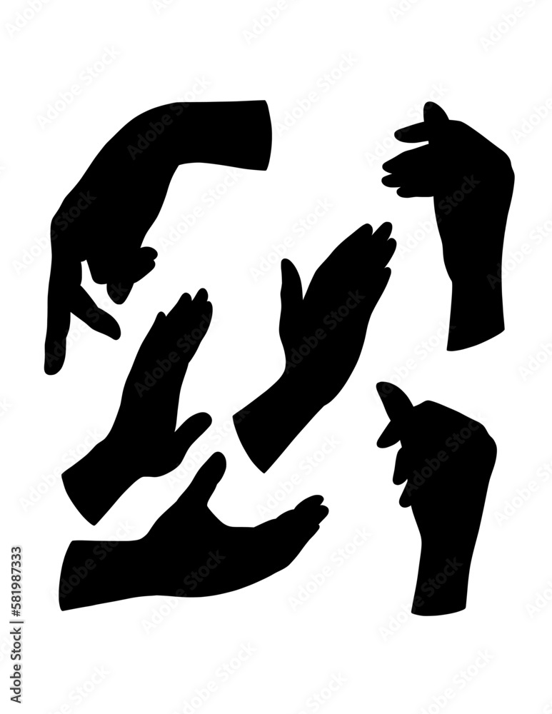 hand sign and symbol black silhouette Stock Vector | Adobe Stock