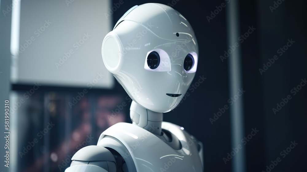 Chat Bot AI. Technology smart robot. Artificial Intelligence humanoid ...