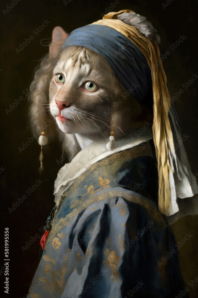 Kitty with a Pearl Earring: A Norwegian Forest Cat Animal Fashionable ...