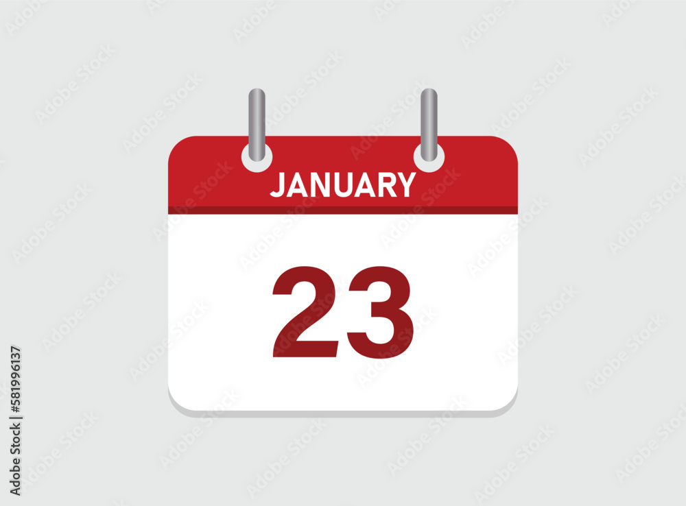 23 january calendar icon. Calendar template for the days of january ...