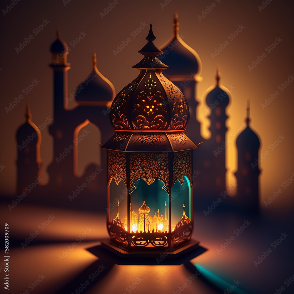 Ai generated 3d ramadan and eid bannar desing and background photo Stock Illustration | Adobe Stock
