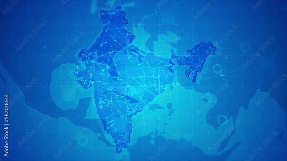 India Map Digital Business Network vídeo do Stock | Adobe Stock