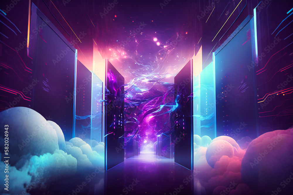 Abstract data centers and server visuals set the pace for a high-tech ...