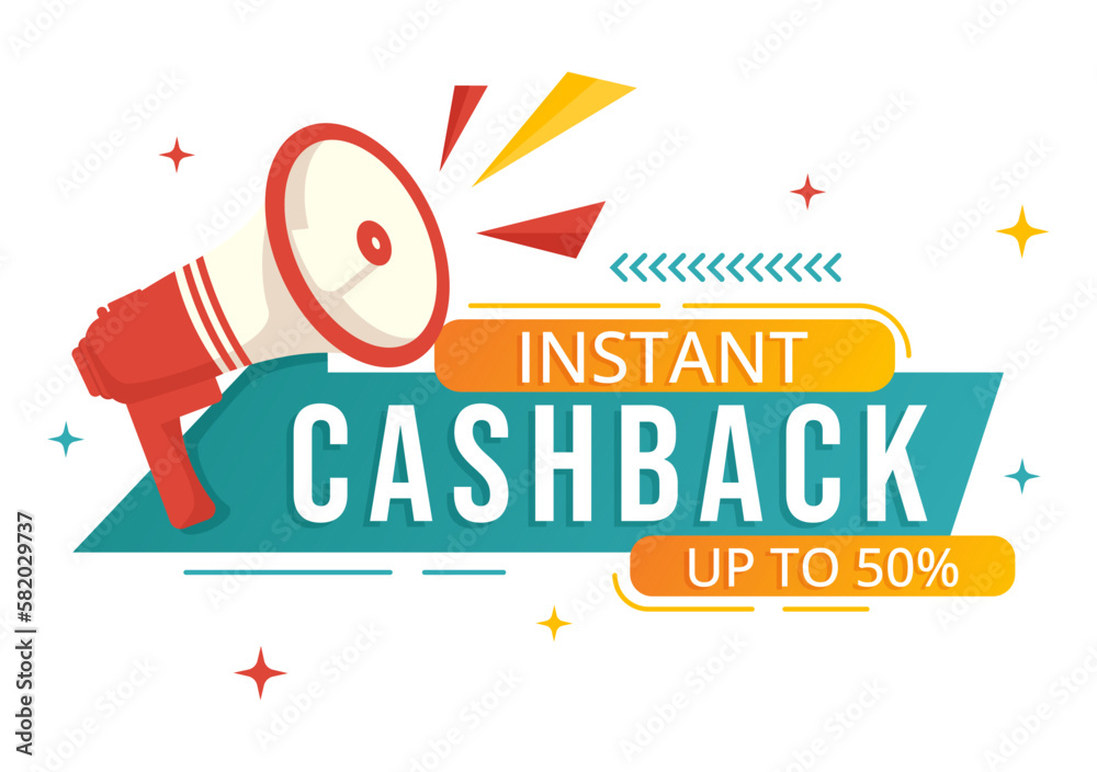 Cashback Illustration with Financial Payment to Money Cash Back Service ...